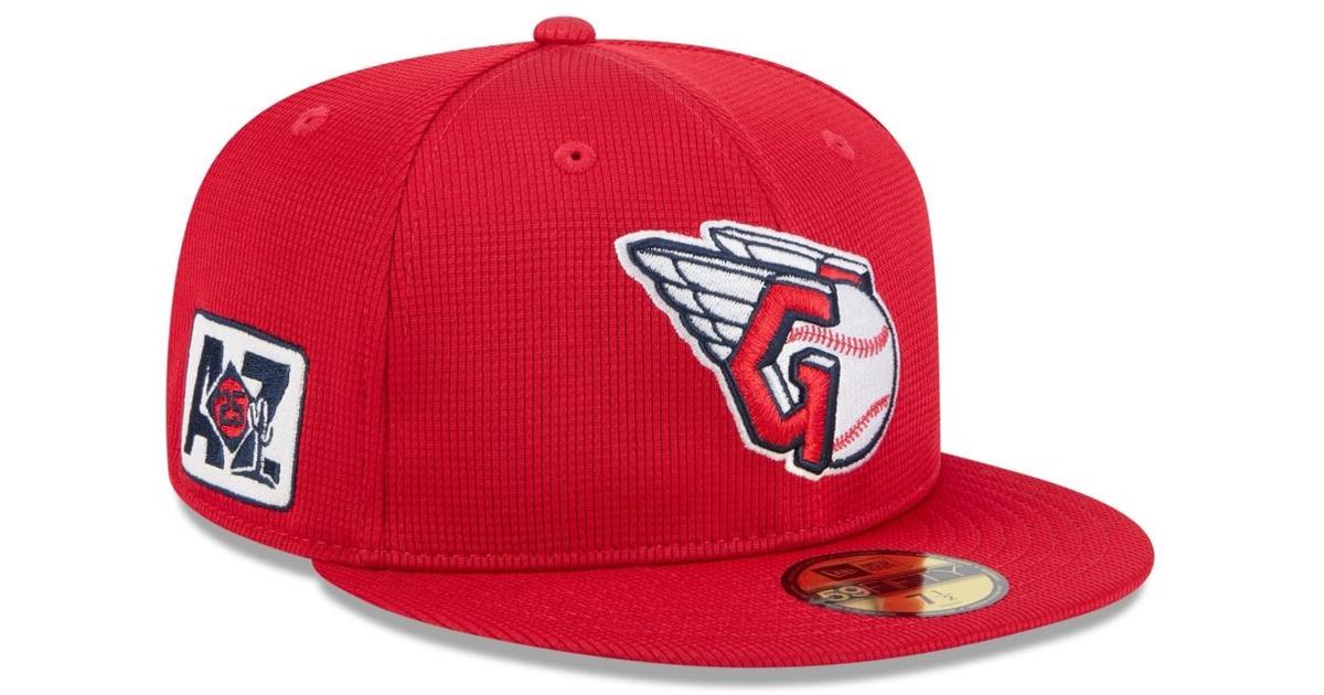 KTZ Cleveland Guardians 2025 Spring Training 59fifty Fitted Hat in Red ...