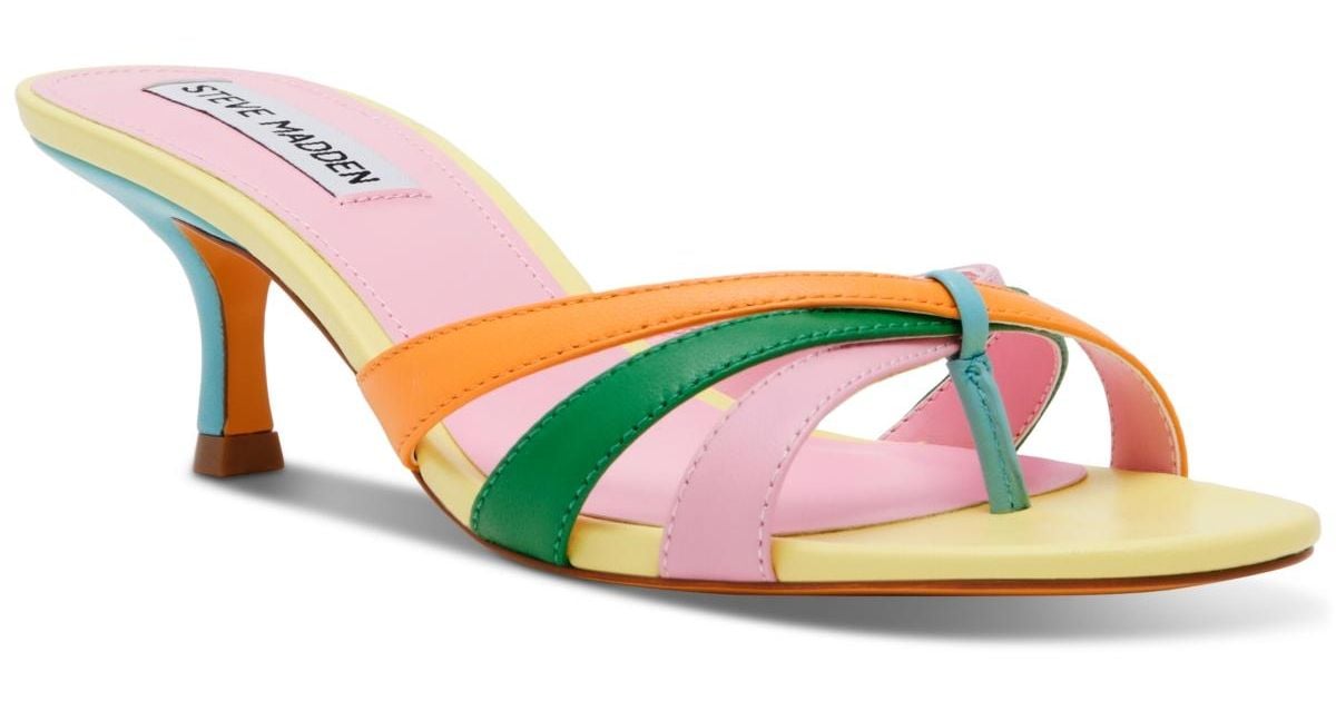Steve Madden Cary Strappy Kitten-heel Mule Sandals | Lyst