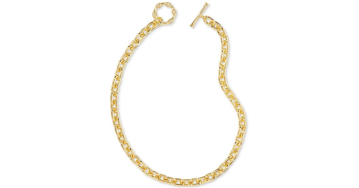 Kendra Scott Gold-tone Maura Chain 17" toggle Necklace in Metallic | Lyst