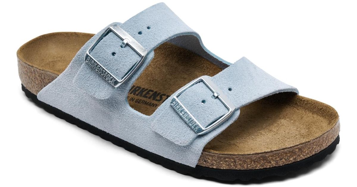 Birkenstock Arizona Suede Leather Sandals From Finish Line in White | Lyst