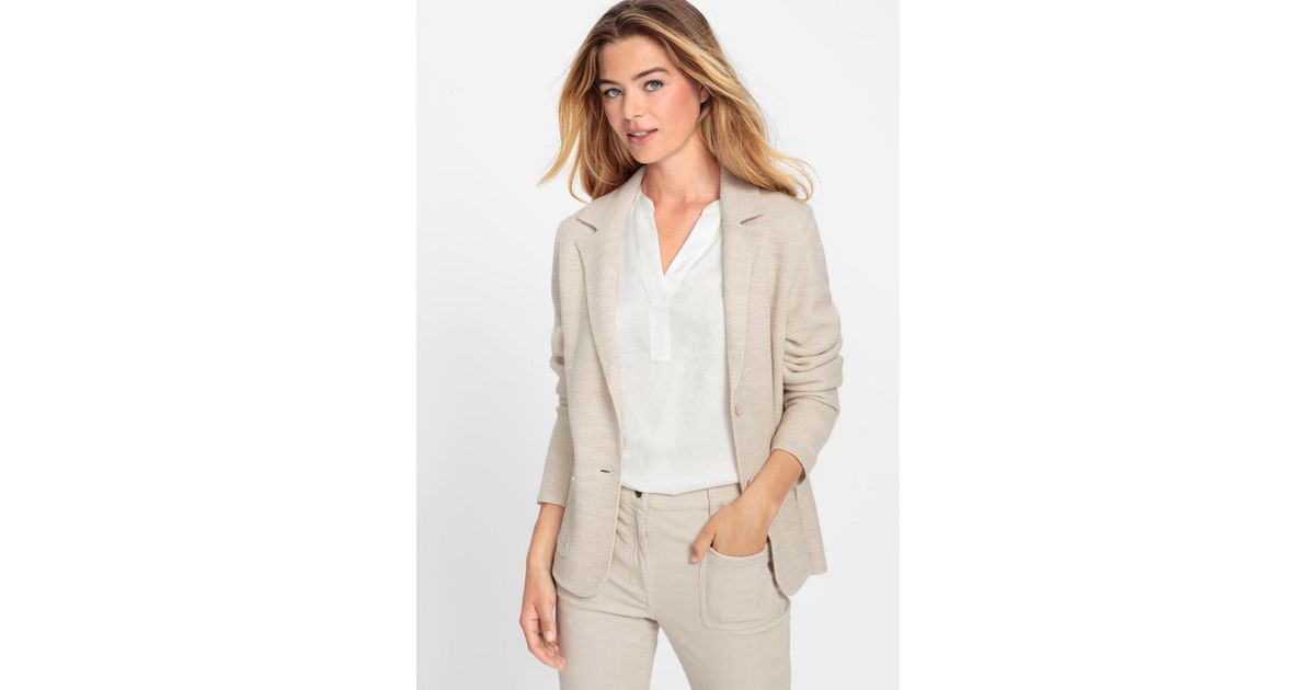 Olsen Merino Wool Blend Blazer in White | Lyst