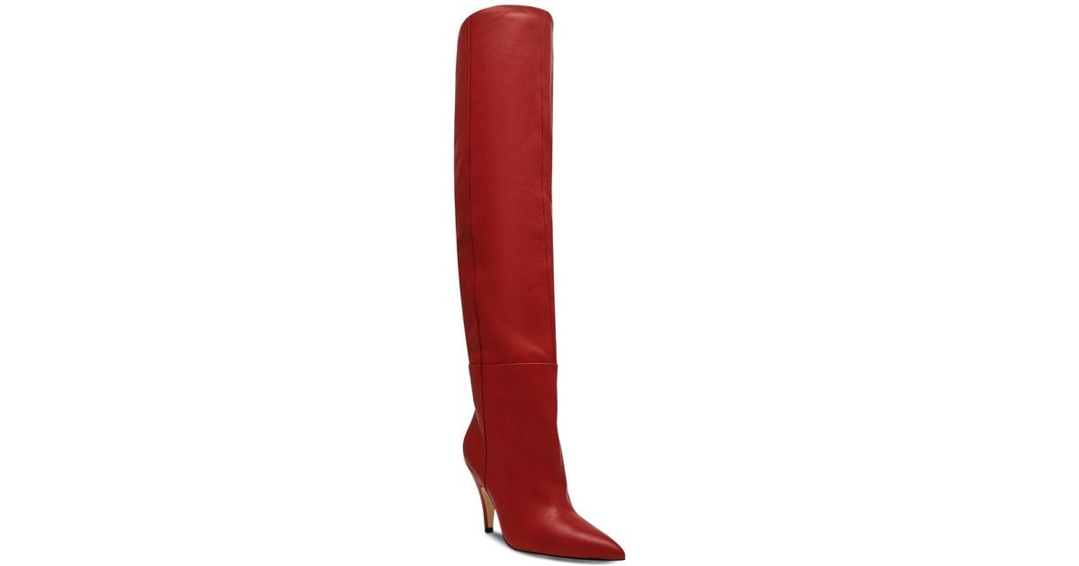 Steve Madden Bellamie Wide-calf Knee-high Slouch Dress Boots in Red | Lyst