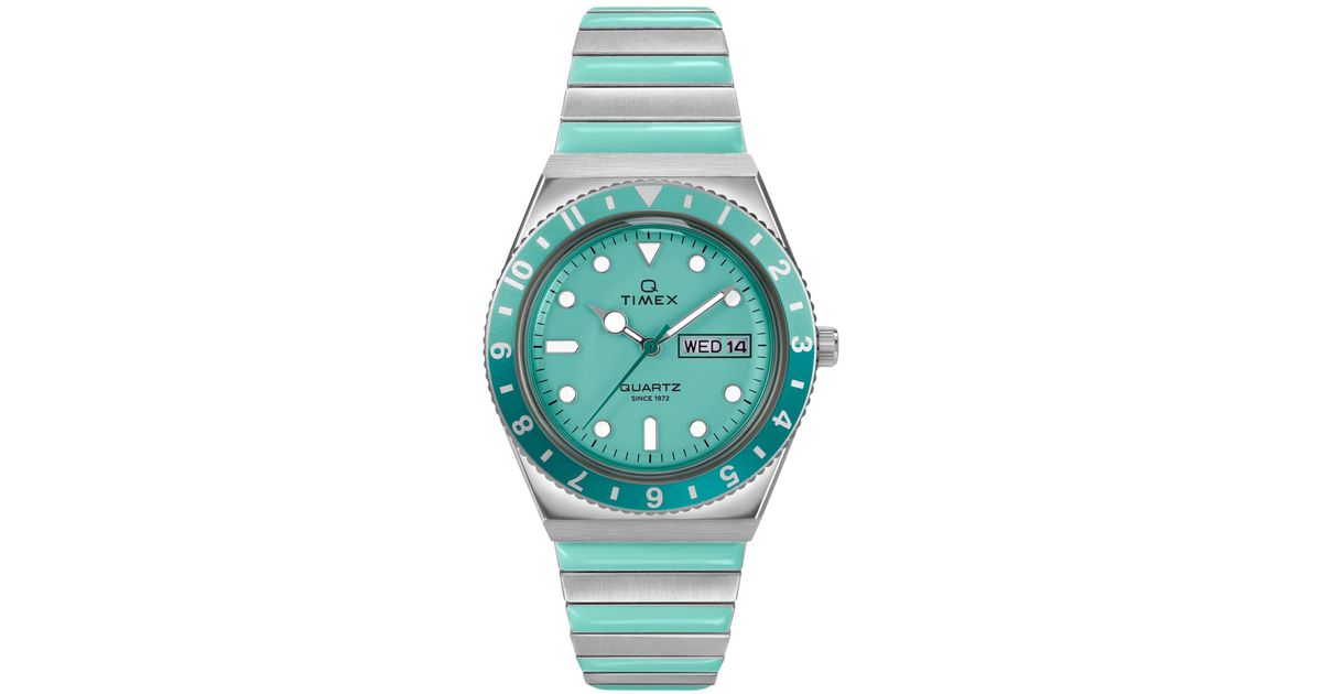 Timex Quartz Analog Two-tone Stainless Steel Watch in Blue | Lyst