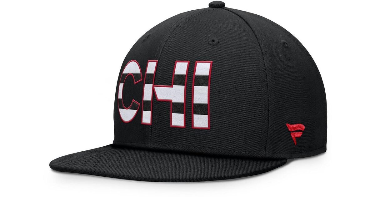 Fanatics Chicago Hawks Authentic Pro Rink Snapback Hat in Black for Men ...