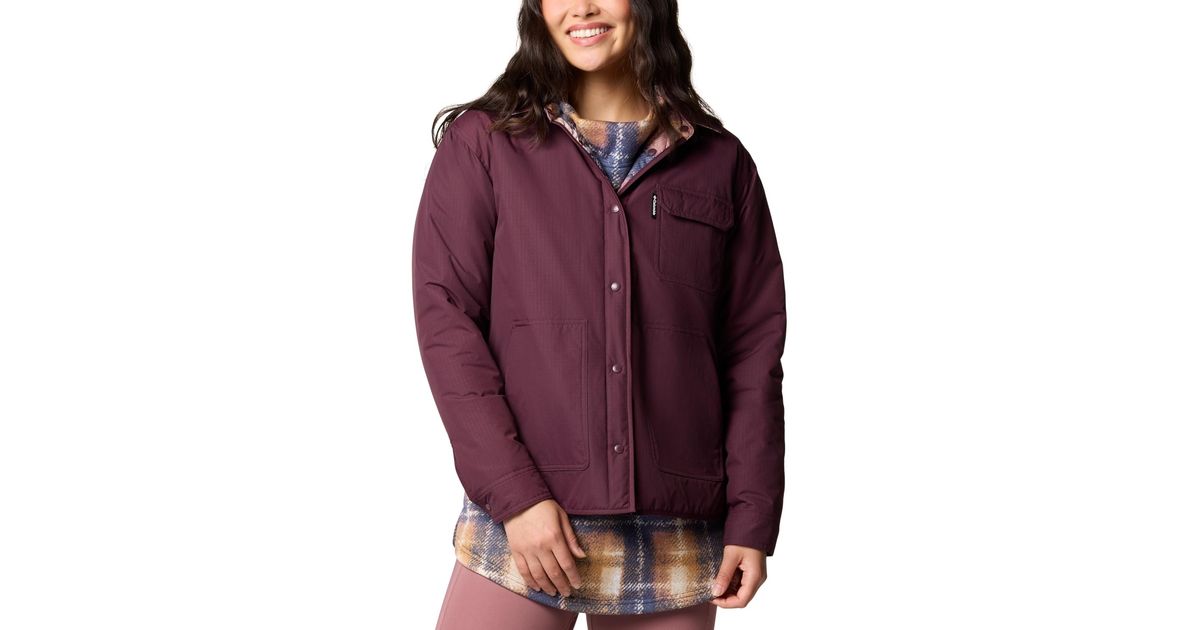 Columbia Longhorn Ridge Reversible Shirt Jacket in Purple | Lyst