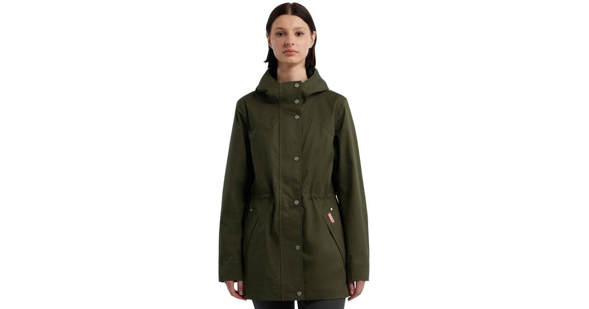 HUNTER Hooded Waterproof Rain Jacket in Green | Lyst