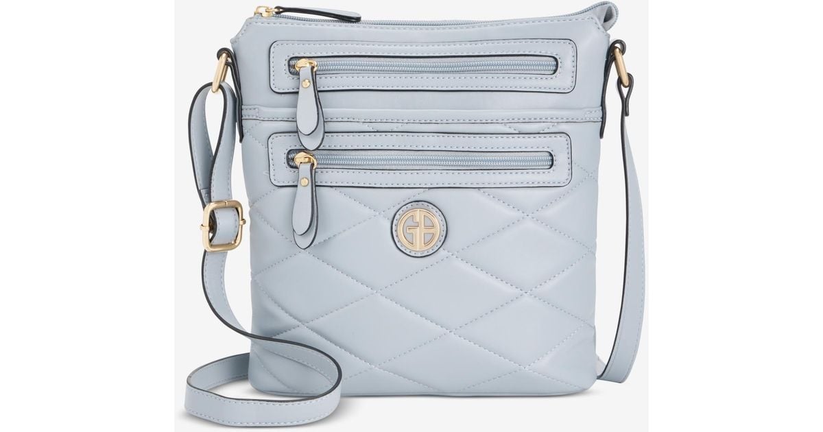 Giani Bernini Small Quilted North South Crossbody in Blue | Lyst