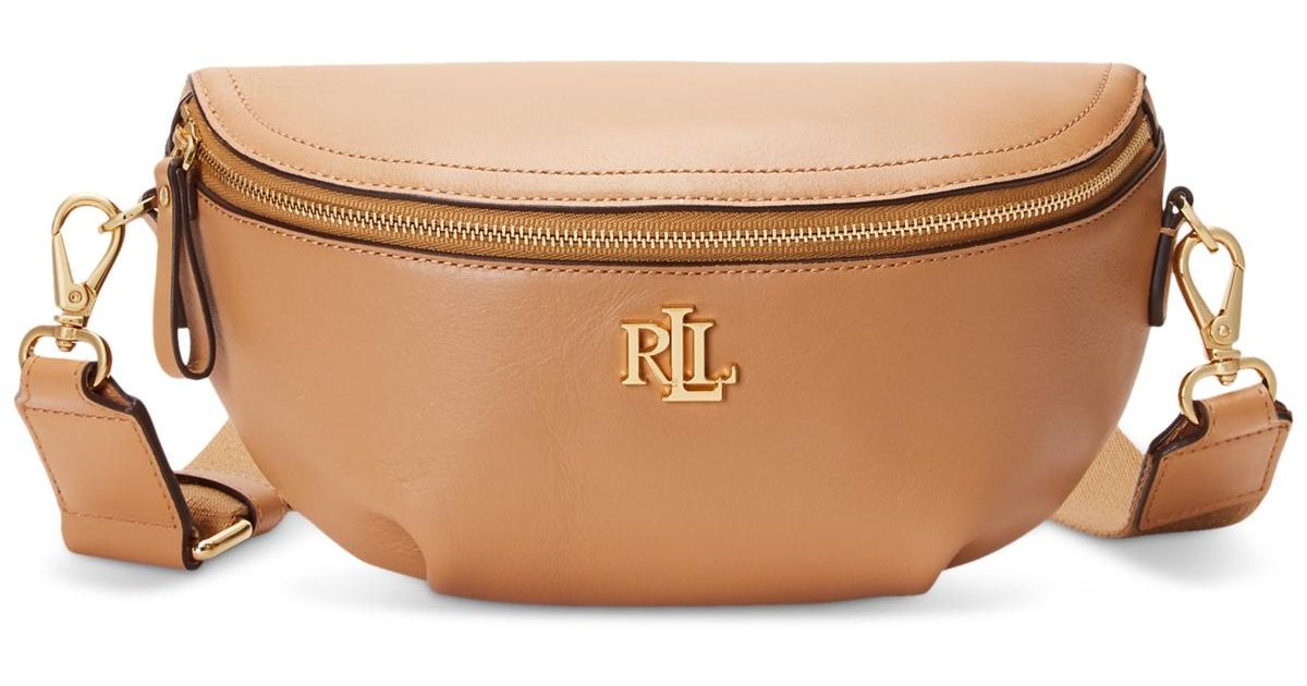 Ralph Lauren Leather Marcy Small Belt Bag in Natural | Lyst