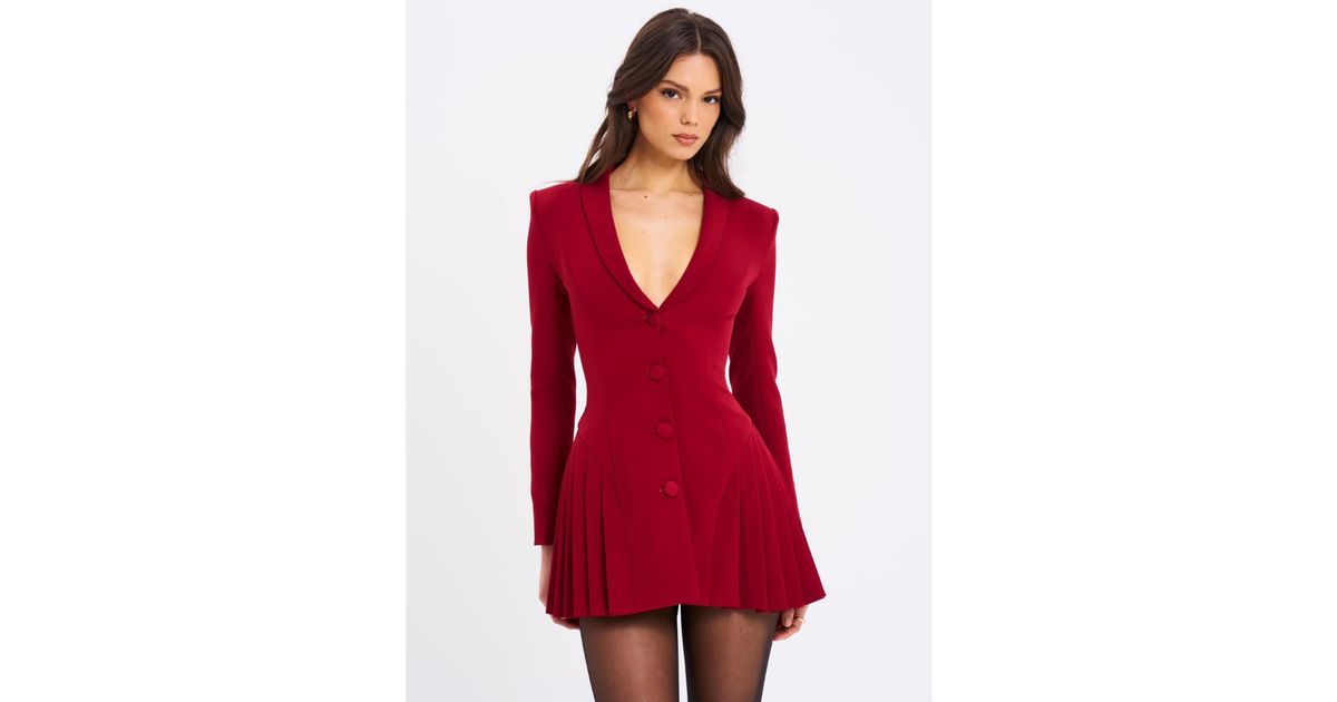 Miss Circle Delia Burgundy Blazer Dress in Red | Lyst