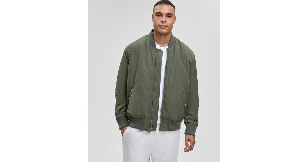 Mode Of One Relaxed-fit Reversible Bomber Jacket in Green for Men | Lyst