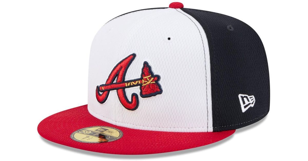 KTZ Navy/red Atlanta Braves 2025 Mlb Clubhouse 59fifty Fitted Hat for ...