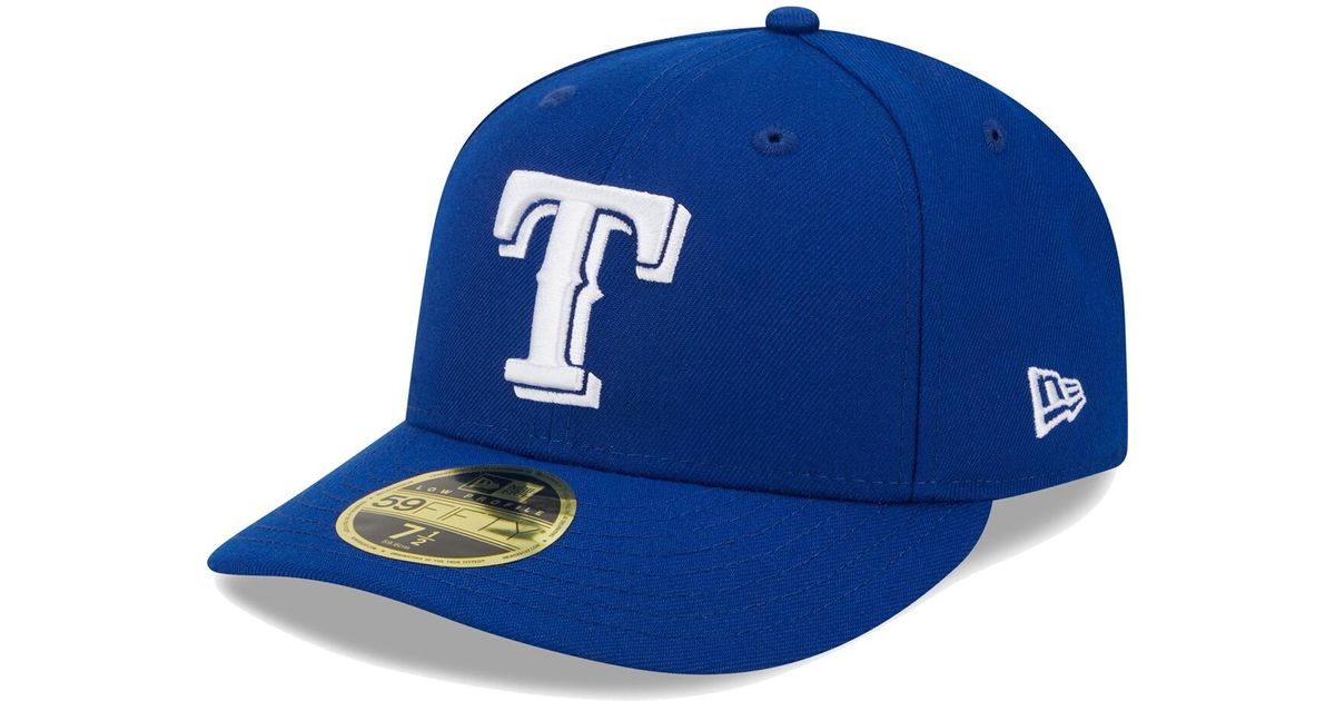 KTZ Texas Rangers White Logoâ Low Profile 59fifty Fitted Hat in Blue ...