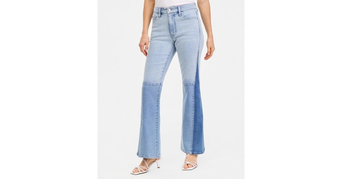 INC International Concepts Colorblocked High-rise Flare Jeans in Blue ...