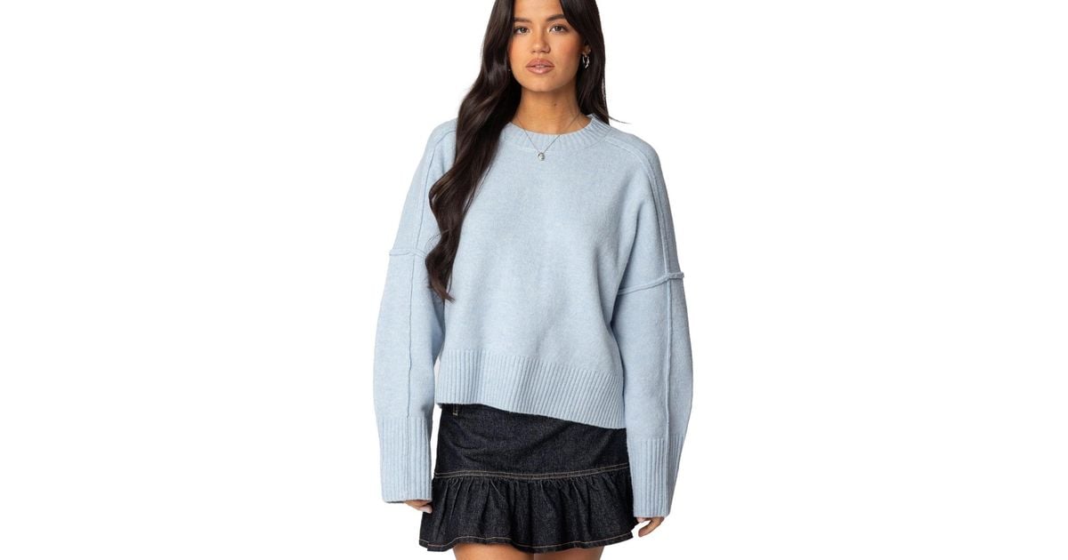Edikted Shirley Oversized Sweater in Blue | Lyst