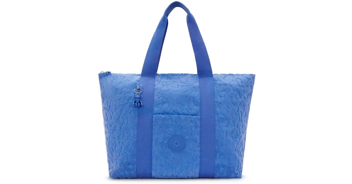 Kipling Beach Art Resort Zipper Tote Bag in Blue | Lyst