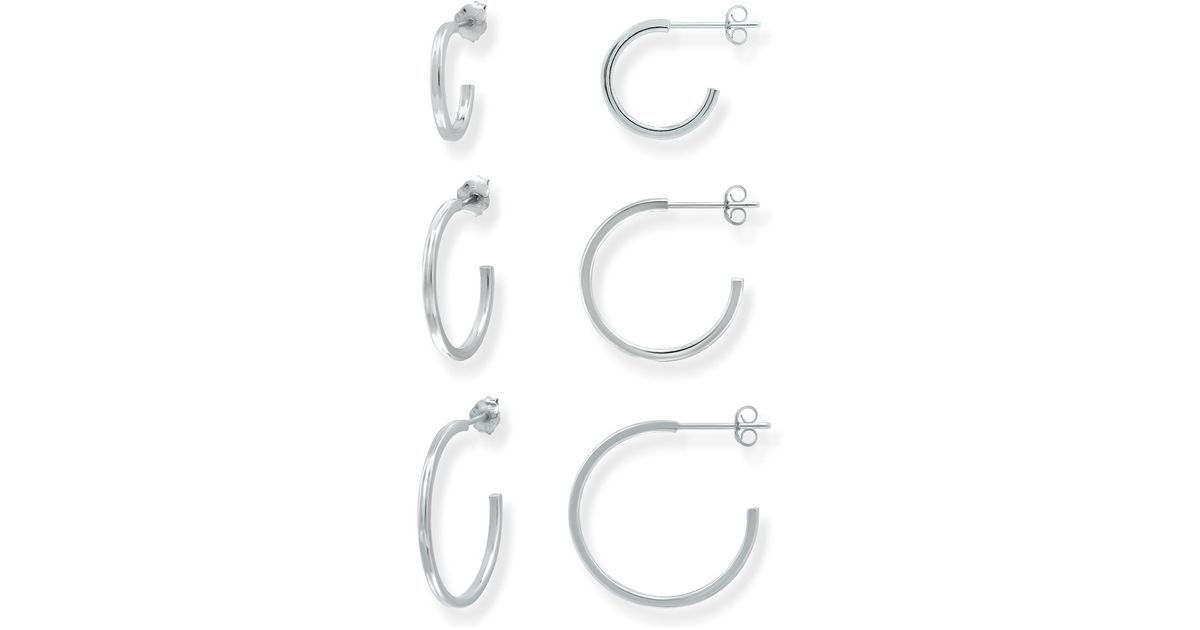 Giani Bernini 3-pc. Set Graduated Hoop Earrings in White | Lyst