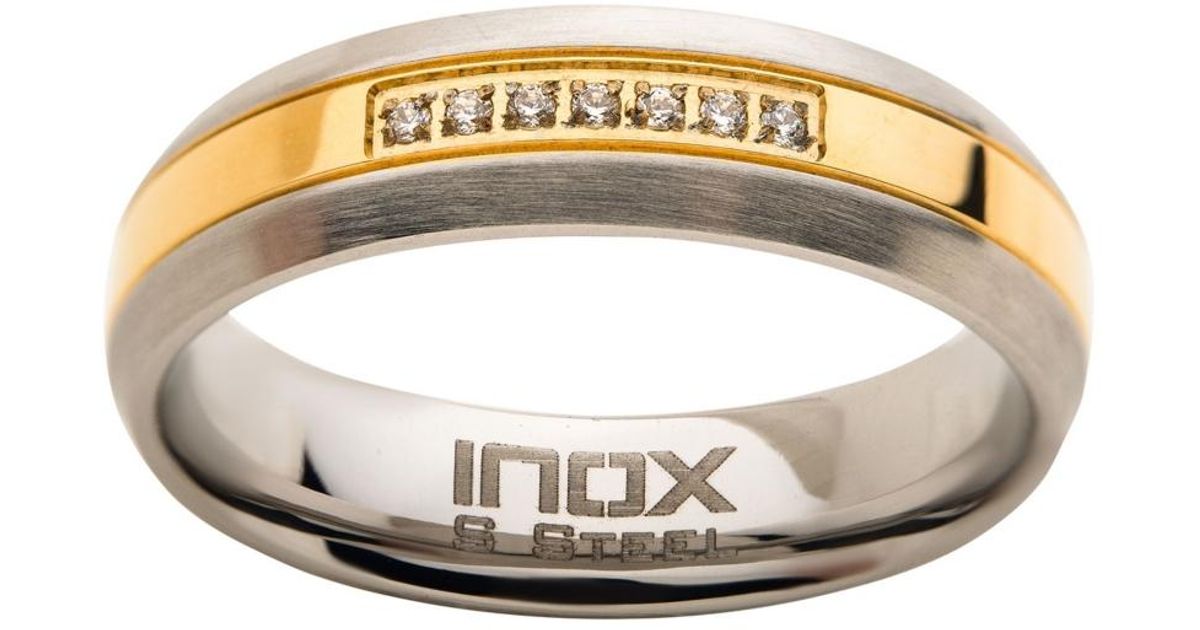 NOX Steel Plated 7 Piece Clear Diamond Ring in White for Men | Lyst