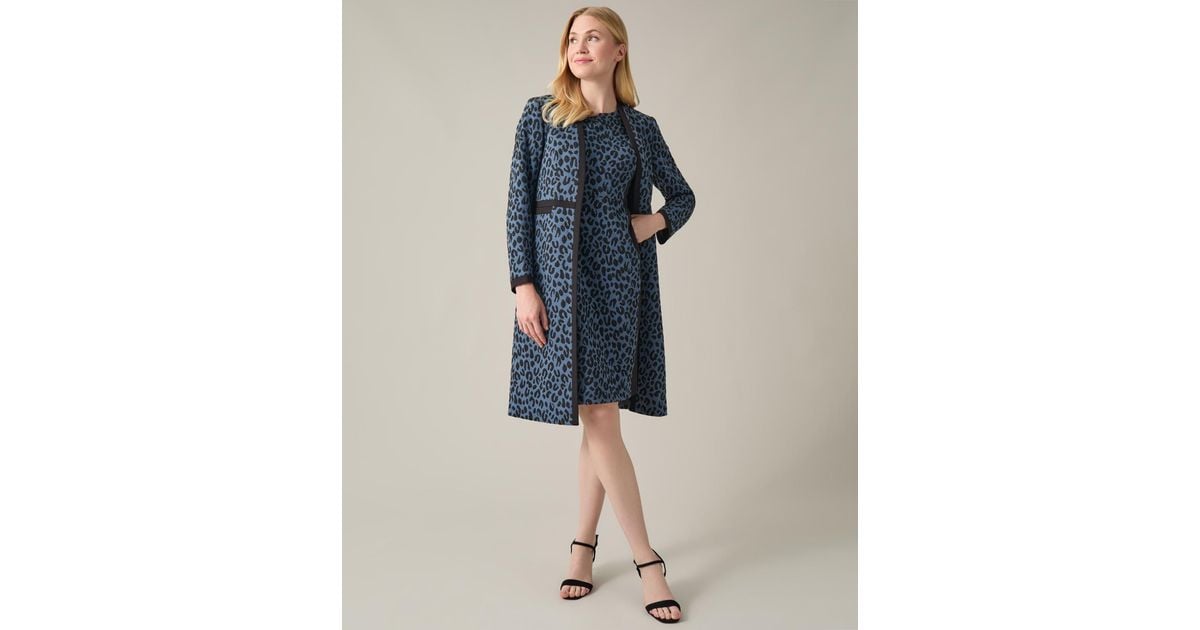 Kasper Leopard-print Topper Jacket in Blue | Lyst