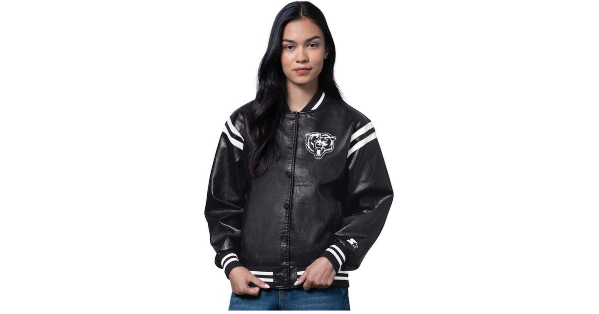 Starter Chicago Bears High Heat Full-snap Varsity Jacket in Black | Lyst