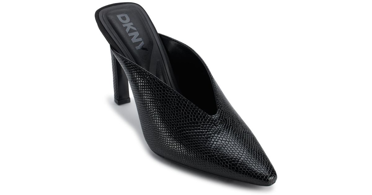 DKNY Cadena Slip On Mule Pumps in Black | Lyst