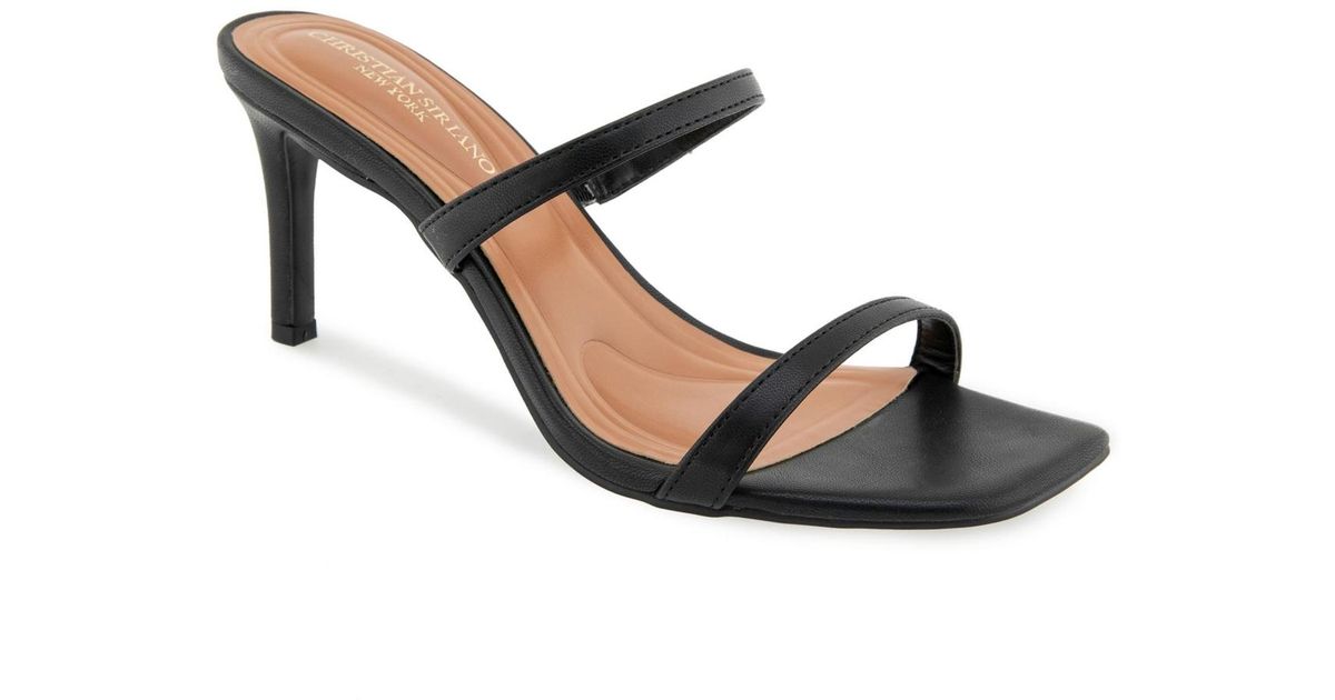 Christian Siriano Salin Two Band Sandal in Black | Lyst