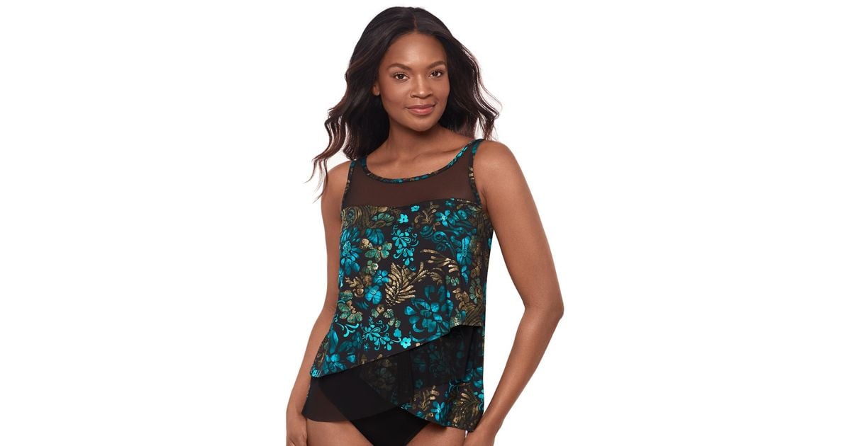 Miraclesuit Mirage Underwired Tankini Top in Blue | Lyst