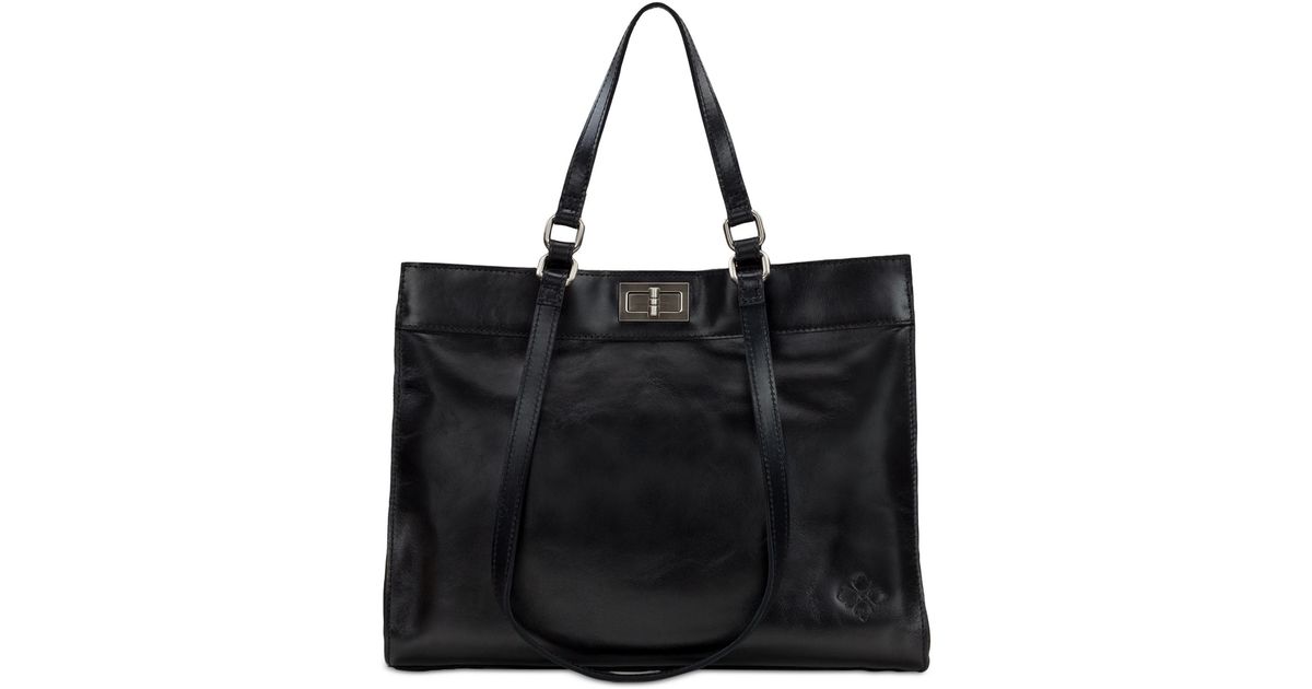 Patricia Nash Lucinda Medium Leather Tote in Black | Lyst
