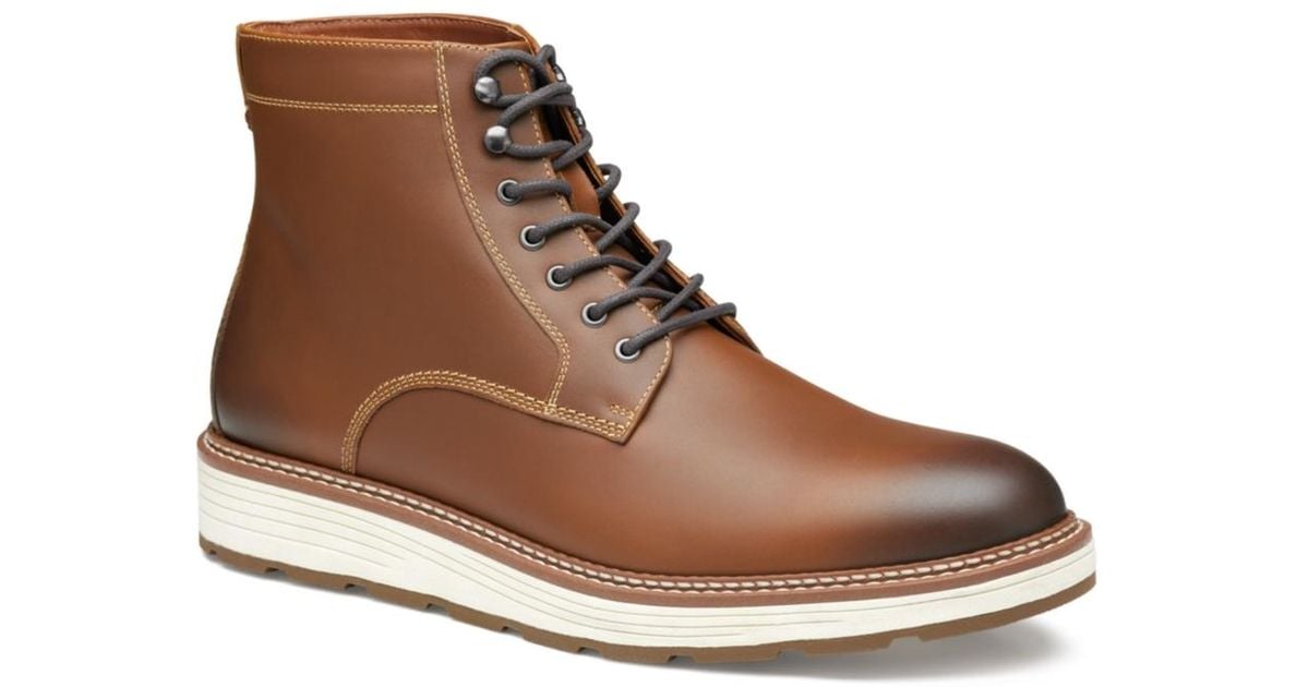 Johnston & Murphy Waterproof Upton Lug Plain Toe Boots in Brown for Men ...