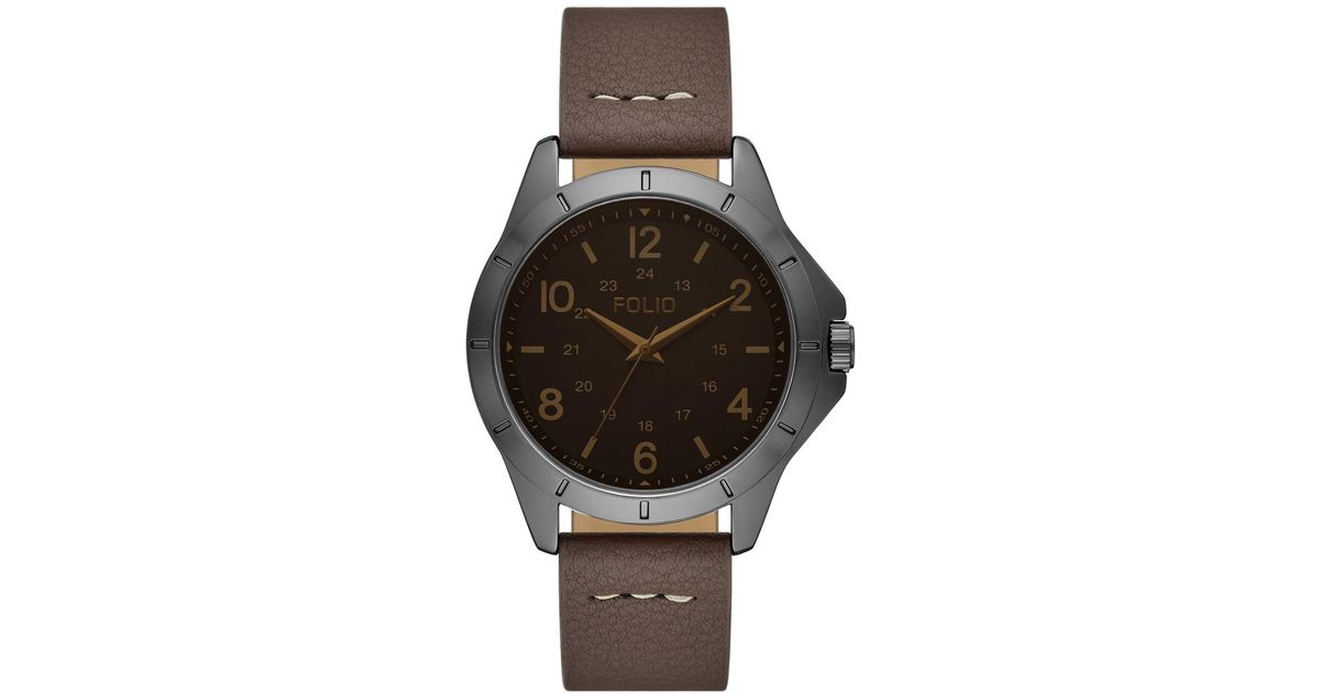 Folio Three Hand Polyurethane Watch 42mm in Black for Men | Lyst