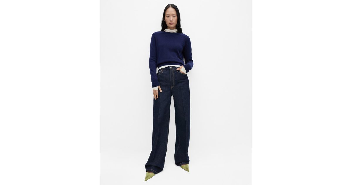 Mango Brigitte Wide Leg High Rise Jeans in Blue | Lyst