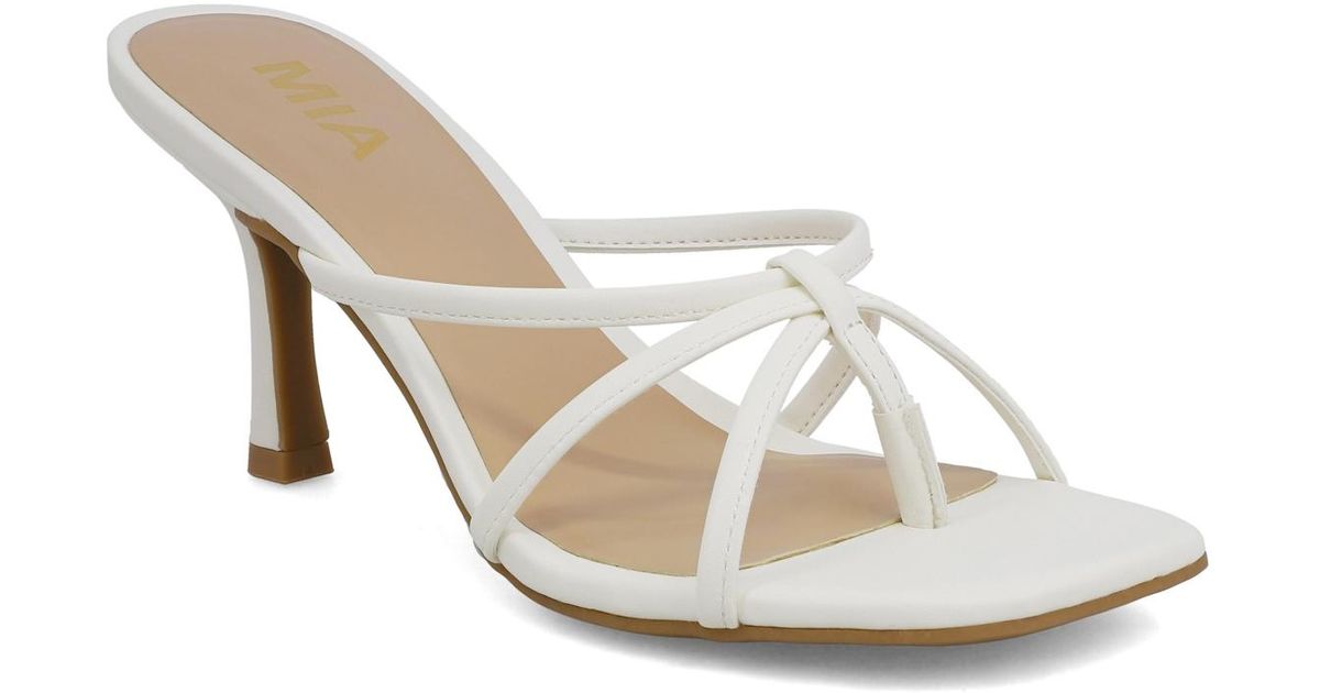 MIA Sybel Stiletto Heel Dress Sandals in White | Lyst