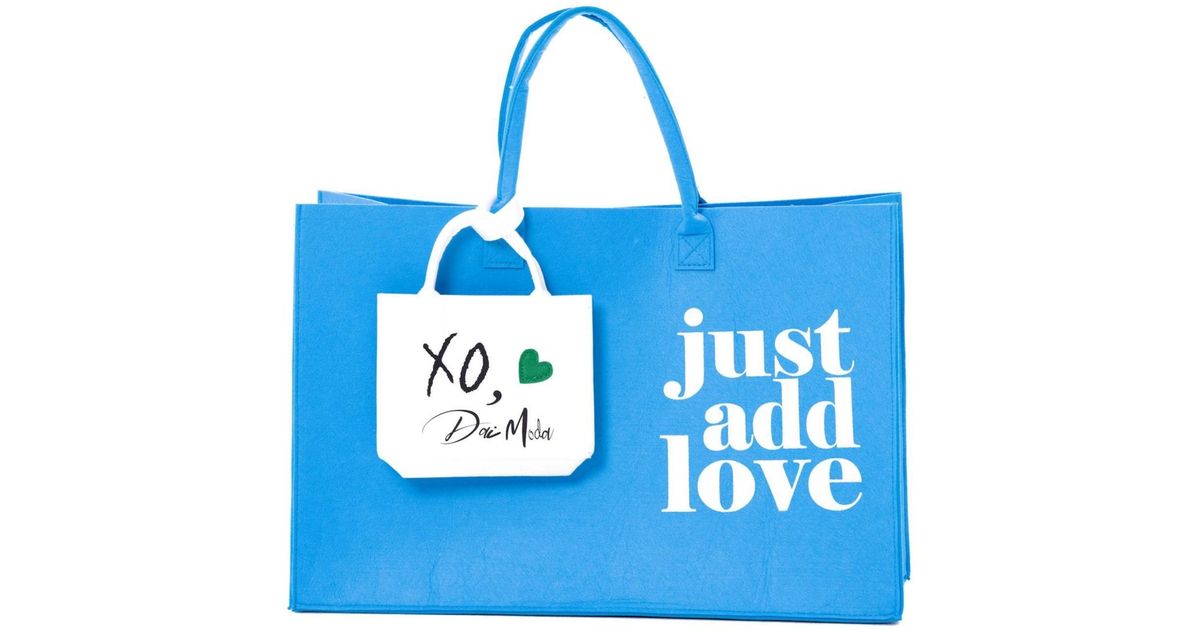 DAI MODA Oversized All Love Beach Tote in Blue | Lyst