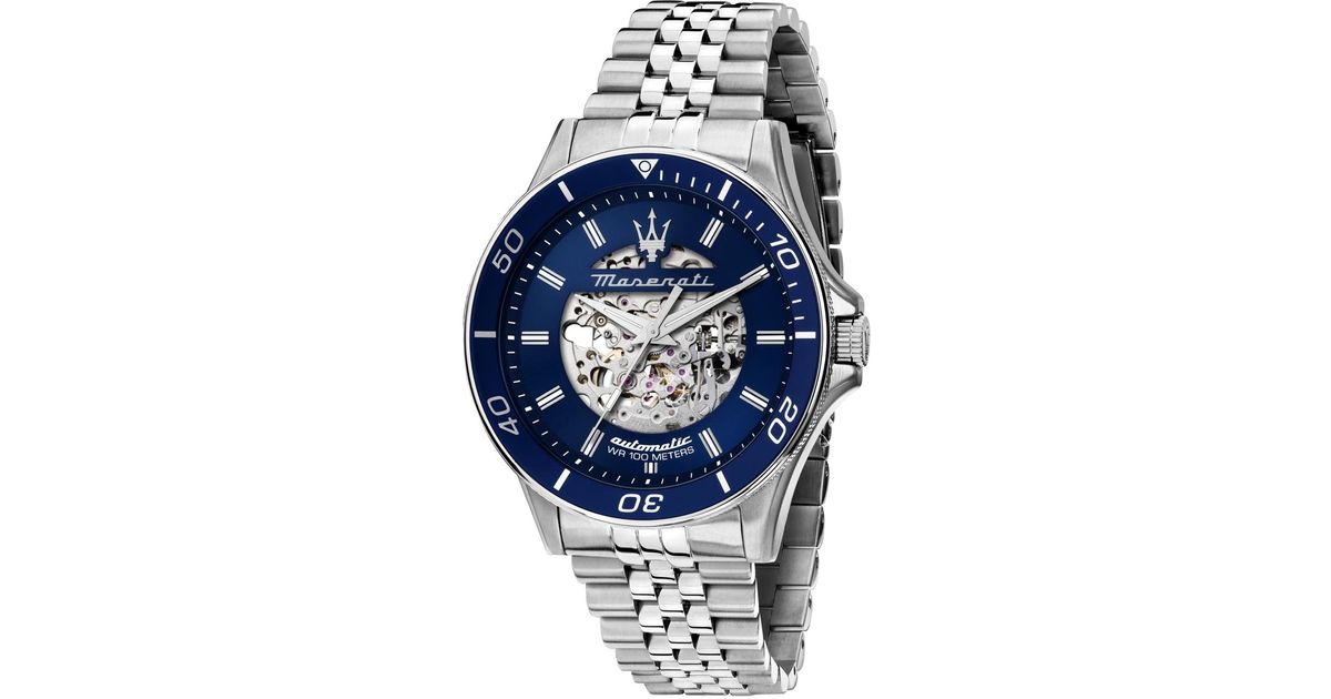 Maserati Automatic Stainless-steel Watch in Blue for Men | Lyst
