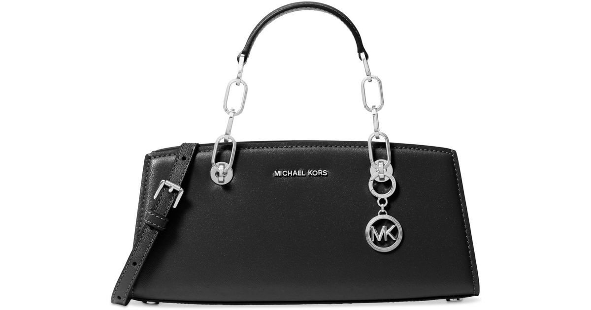 Michael Kors Michael Cynthia Small East West Leather Satchel in Black ...