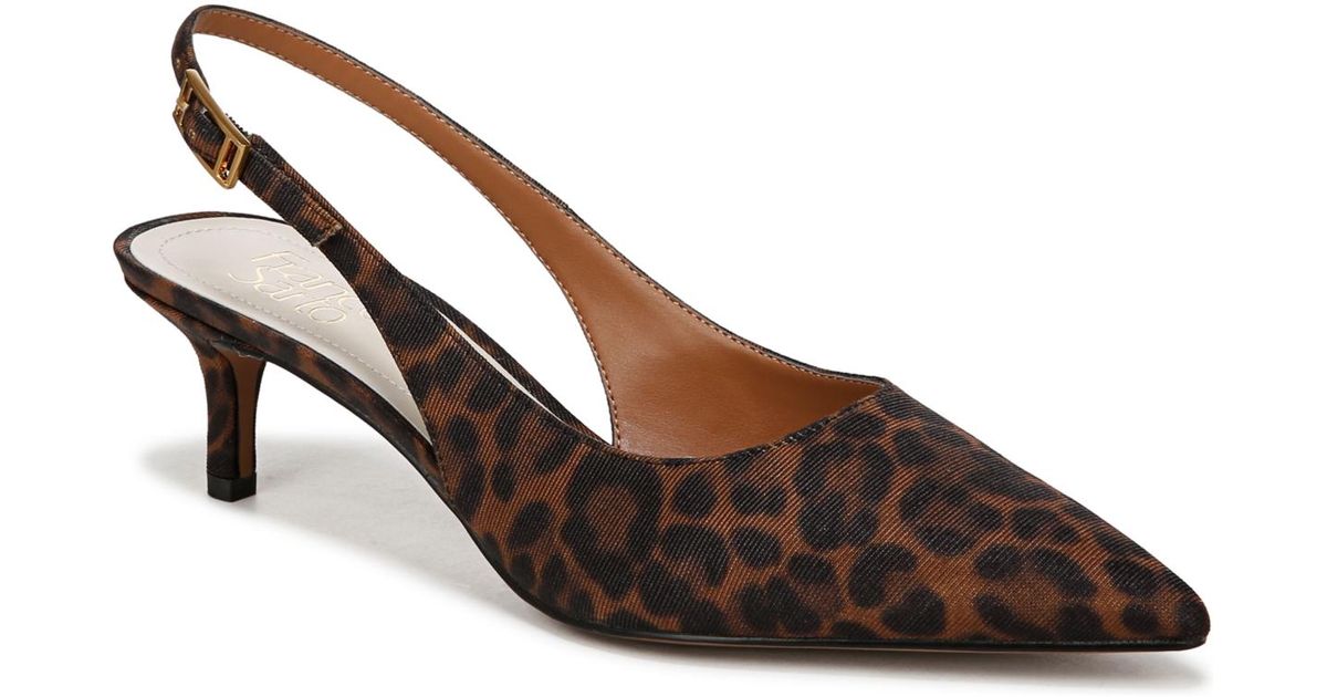 Franco Sarto Kate Pointed Toe Slingback Pumps in Brown | Lyst