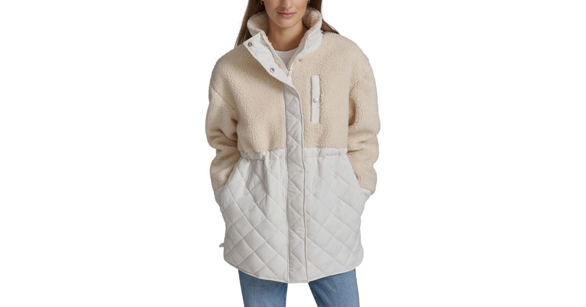 Marc New York Andrew Marc Sport Sherpa Trim Longline Quilted Jacket in ...