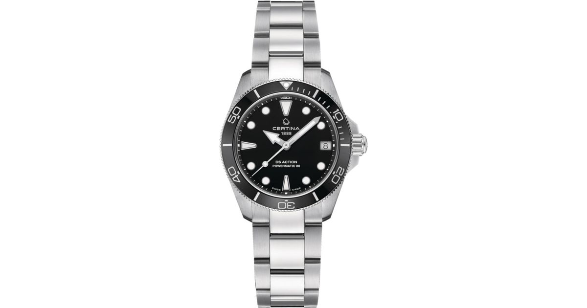 Certina Swiss Automatic Ds Action Stainless Steel Bracelet Watch 35mm ...