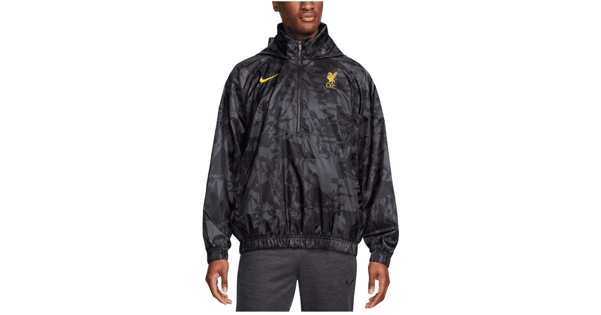 Nike Liverpool Windrunner Anorak Half-zip Jacket in Black for Men | Lyst