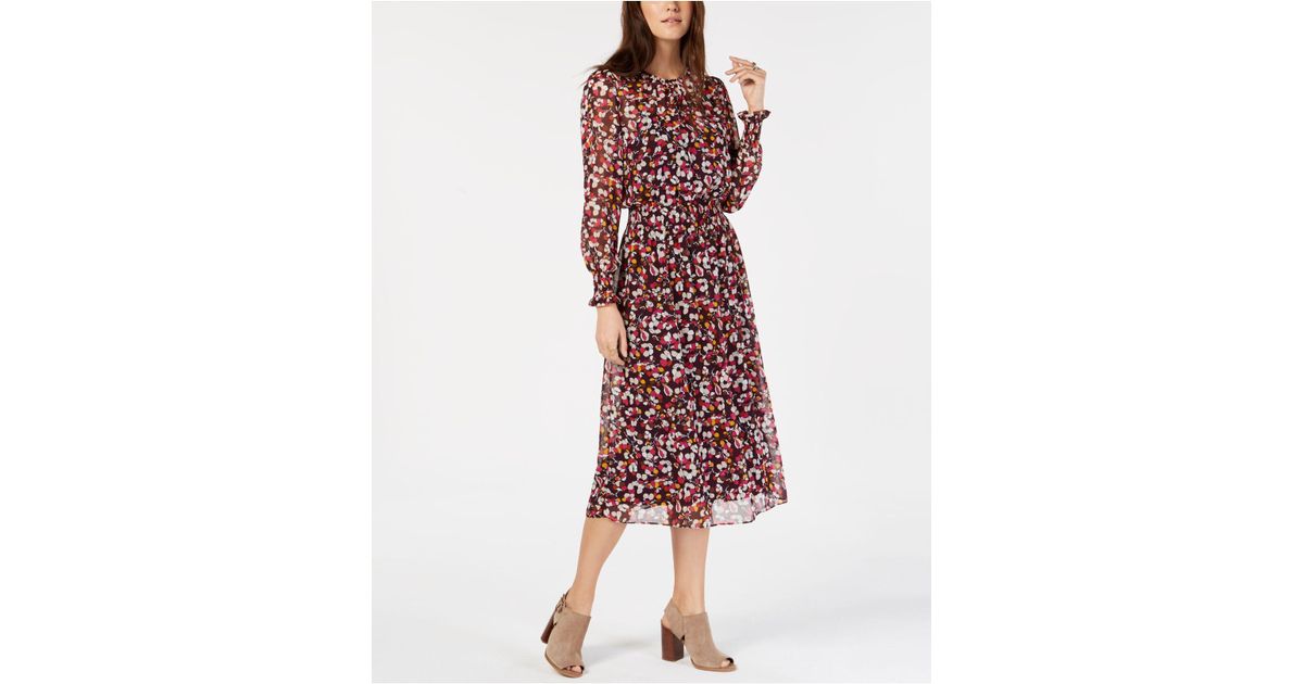 Tommy Hilfiger Smocked Floral-print Dress in Red | Lyst Tommy Hilfiger Smocked Floral-print Dress in Red | Lyst