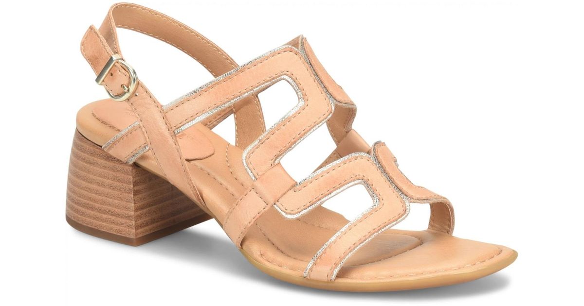 Born Sofia Square Toe Sandals in Natural | Lyst