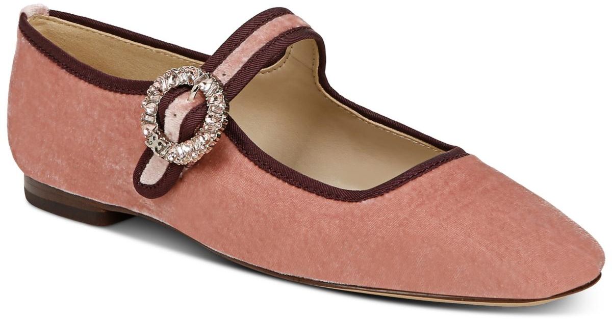 Sam Edelman Michaela Glow Buckled Mary Jane Flats in Brown | Lyst