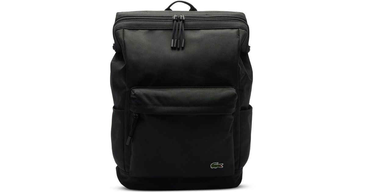 Lacoste Rectangle Logo Backpack in Black for Men | Lyst