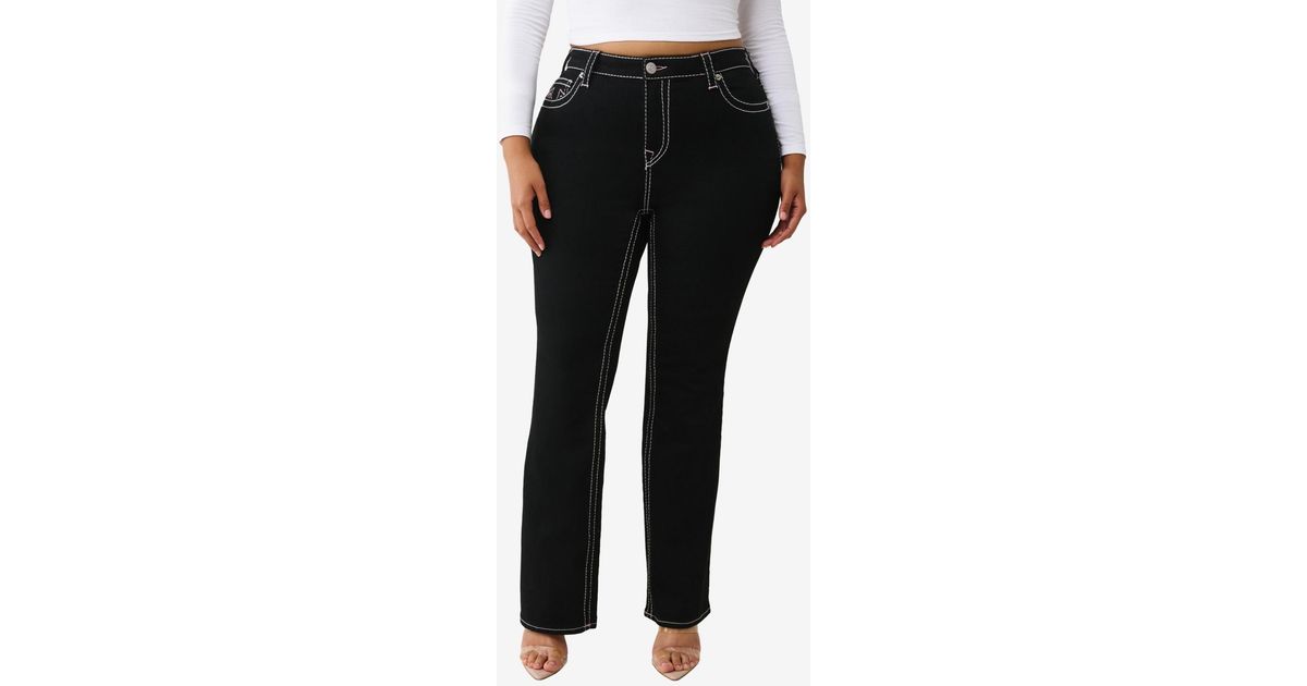 TRUE RELIGION Plus Size Becca Bootcut Big T Jeans in Black | Lyst