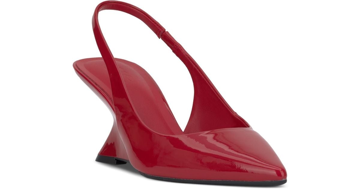 INC International Concepts Sairi Wedge Slingback Pumps in Red | Lyst