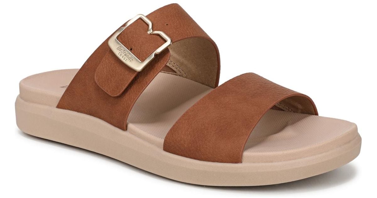 Dr. Scholls All Time Round Toe Slide Sandals in Brown | Lyst