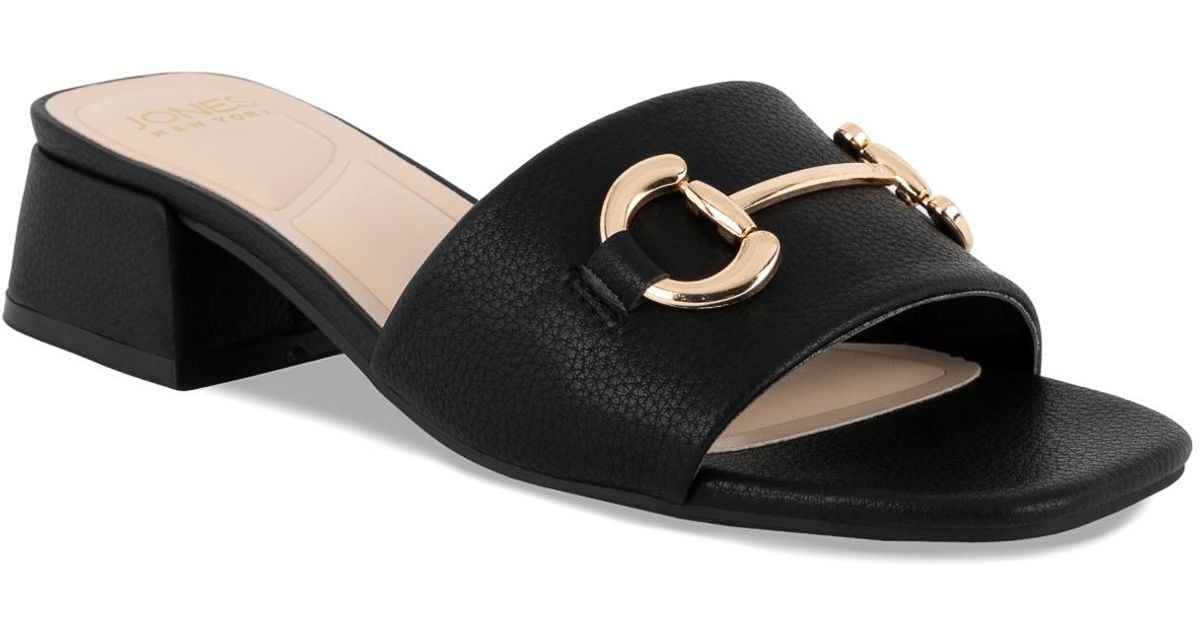Jones New York Uniqua Block Heel Dress Sandals in Black | Lyst
