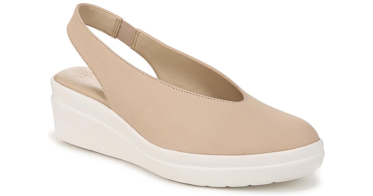 Naturalizer Sutton Closed Almond Toe Slingback Wedges in Natural | Lyst