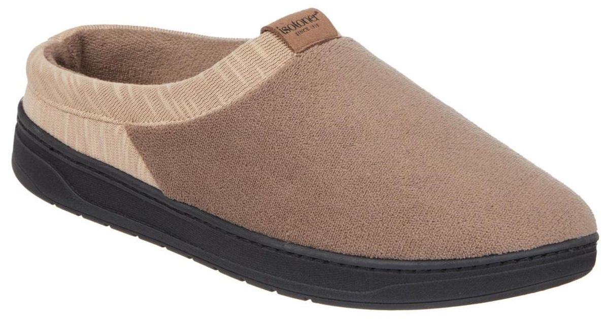 Isotoner Microterry Jake Clog Slippers in Brown for Men | Lyst