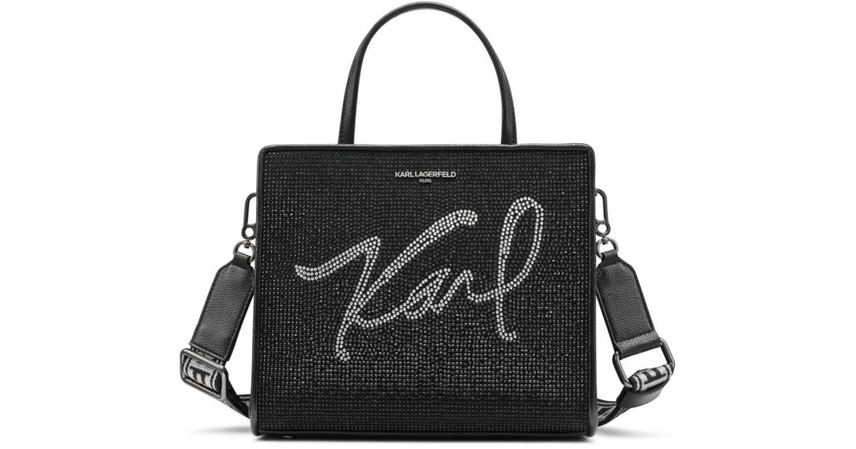 Karl Lagerfeld Maybelle Satchel Bag in Black | Lyst