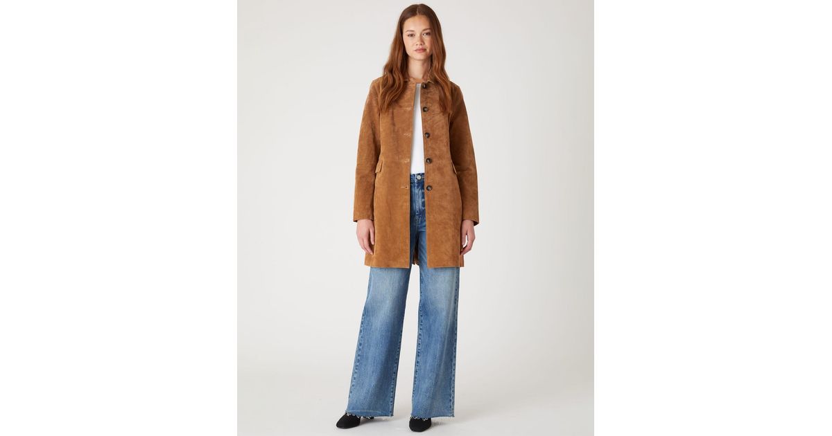 Blank NYC Collared Trench Coat in Brown | Lyst